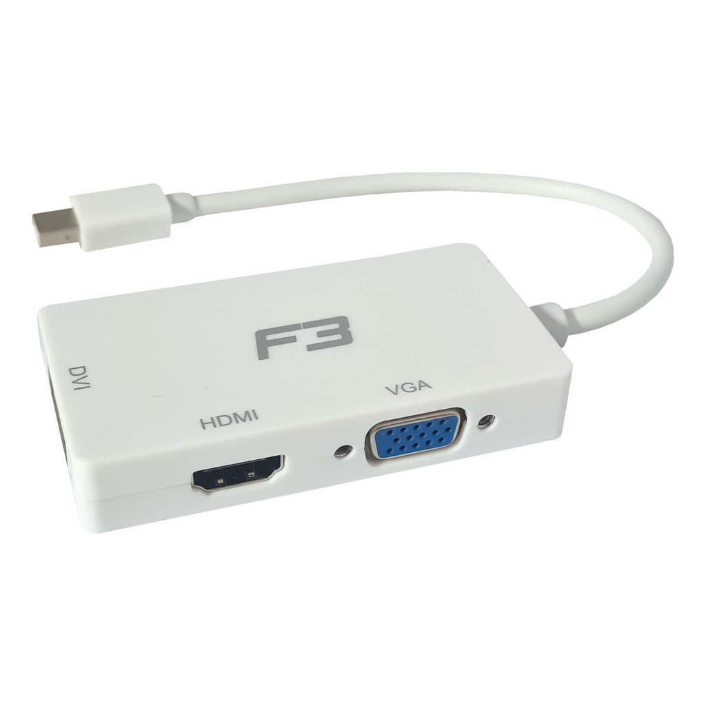 Cabo Adaptador Mini Displayport Para Dvi + Hdmi + Vga 3 Em 1 | Shopee Brasil