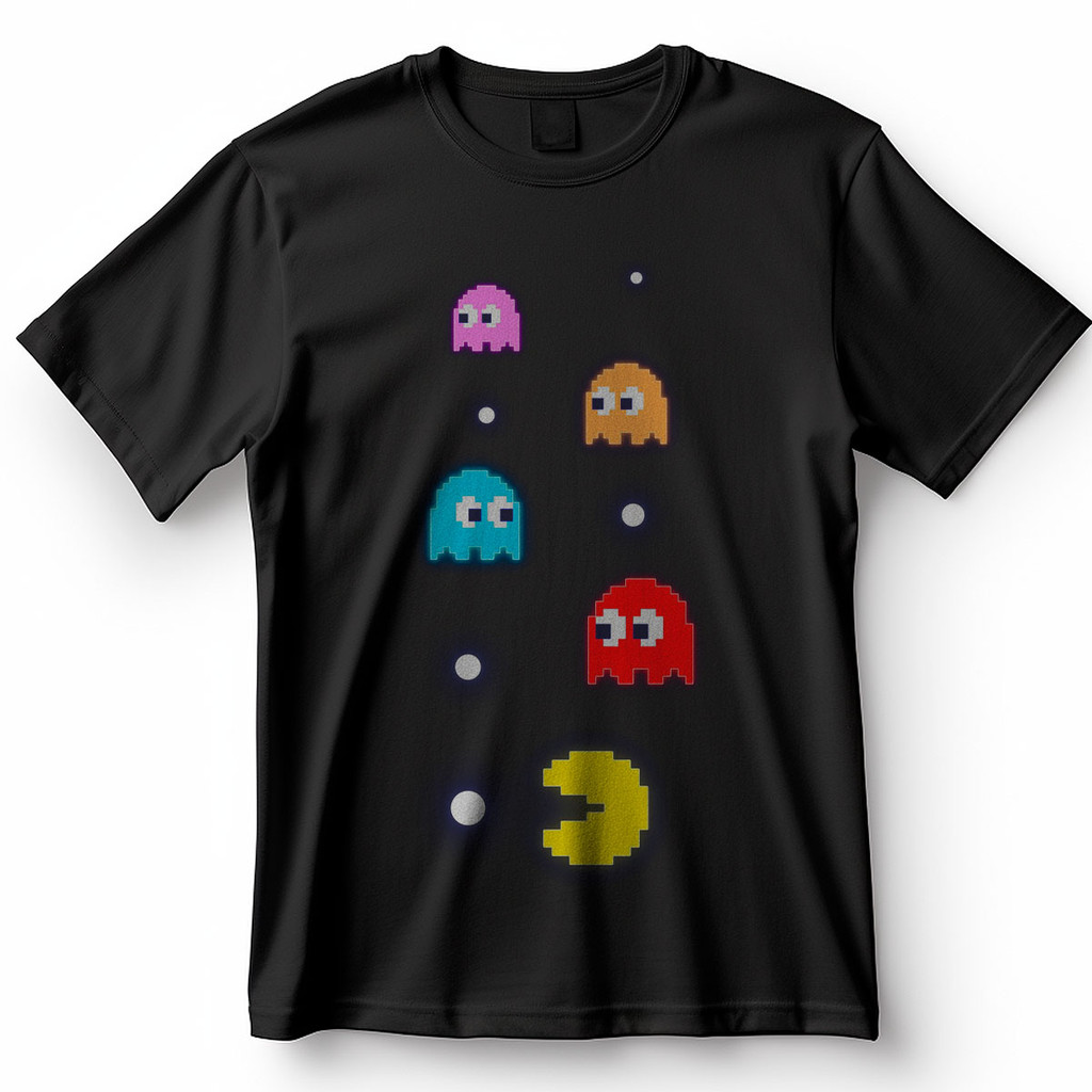 Camiseta Pac-Man Fantasmas Neons Cores Brilhantes Jogo Blusa Camisa 100 ...