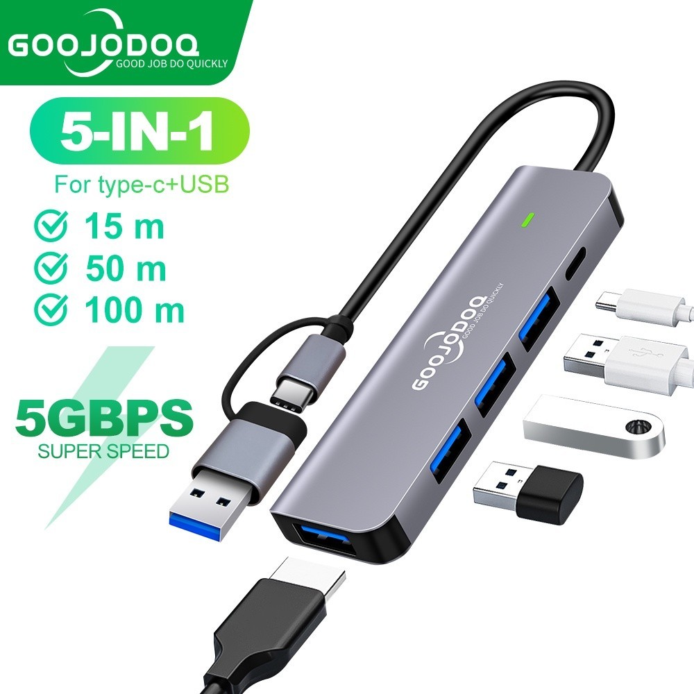 2 Em 1 5portas USB 3.1 Tipo C Hub 5Gbps PD Para MacBook Pro Air ...