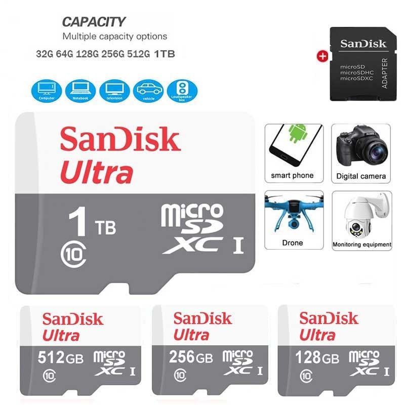 Cartão De Memória Original Micro SD Classe 10 TF Card 32GB 64GB 128GB 256GB 512GB 1TB Para Mesa ...