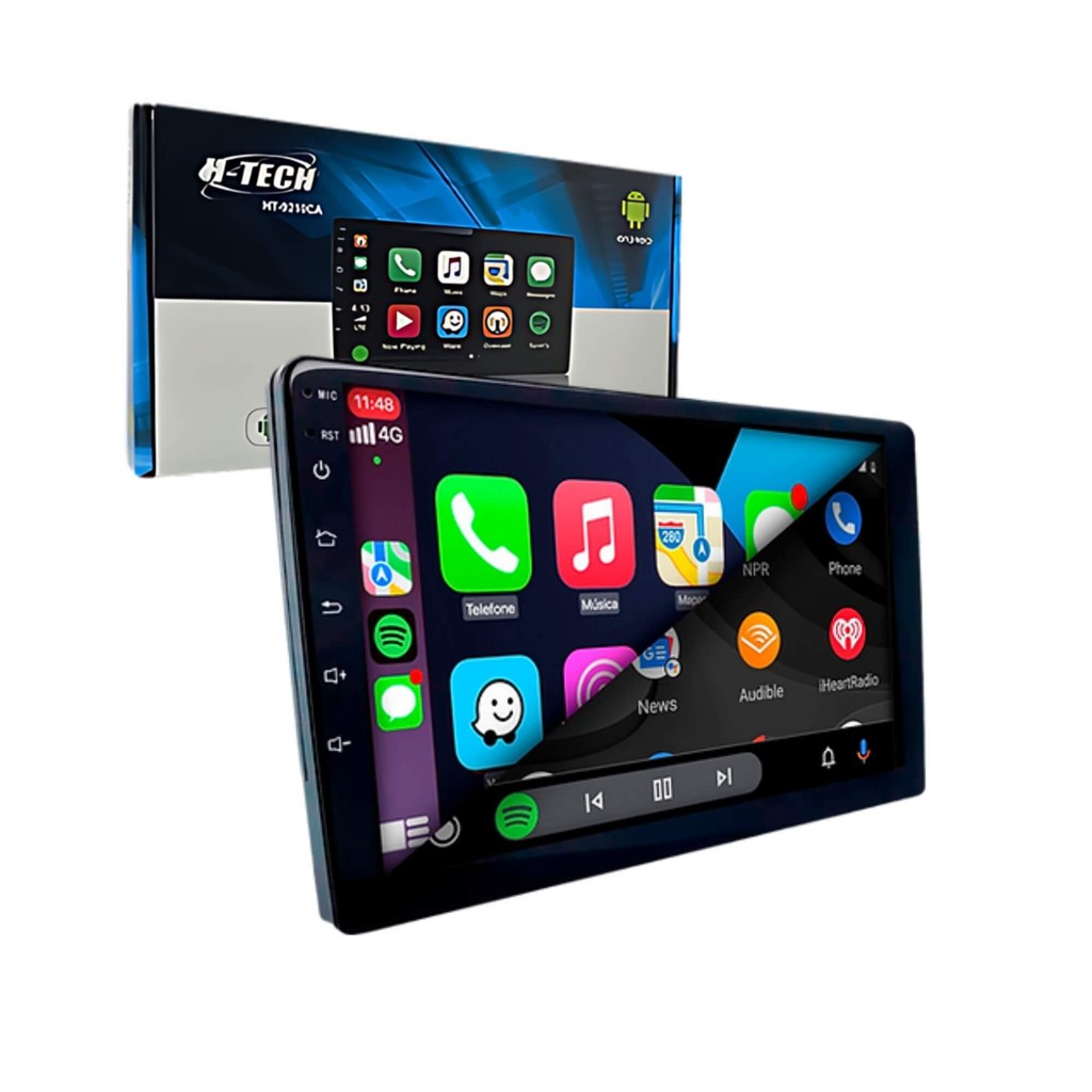 Multimídia Smart Slim 9" Polegadas Android 2+32GB Espelhamento Sem Fio CP/AA H-Tech - HT-9210CA ...