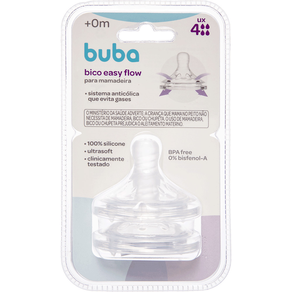 KIT 2 BICO PARA MAMADEIRA EASY FLOW - FLUXO 4 - BICO MAMADEIRA BUBA ...