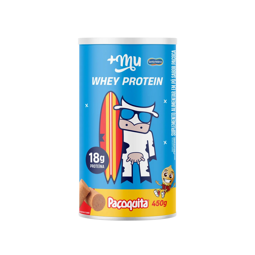 Mais Mu Whey Protein Paçoquita Zero Açúcar - Pote 450g | Shopee Brasil