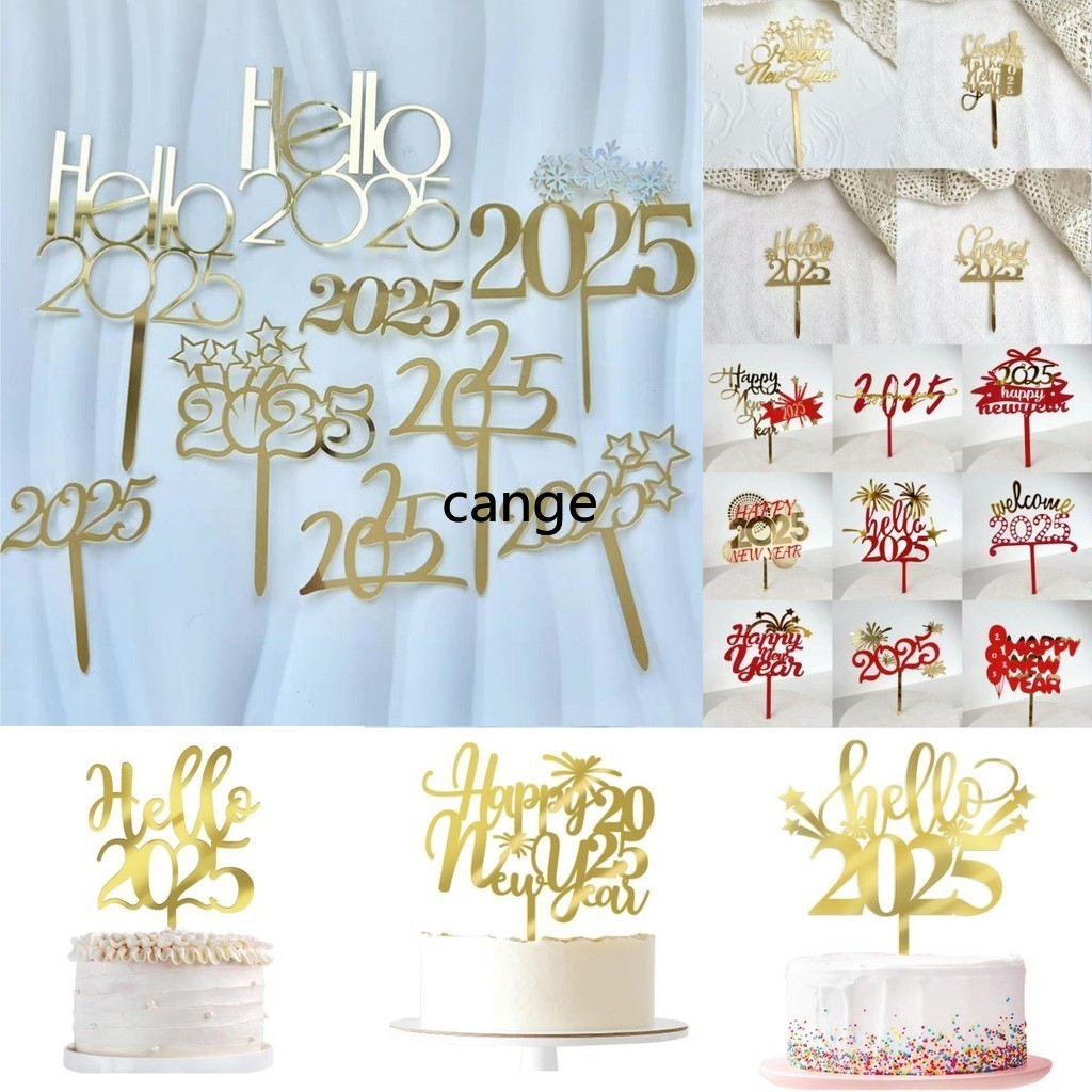 2025 Topper De Bolo De Feliz Ano Novo , Topo Acrílico Olá 2025 ...