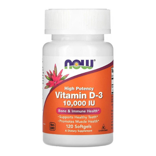 Vitamina D3 10000 UI 120 Softgels Now Foods - ORIGINAL PRONTA ENTREGA ...