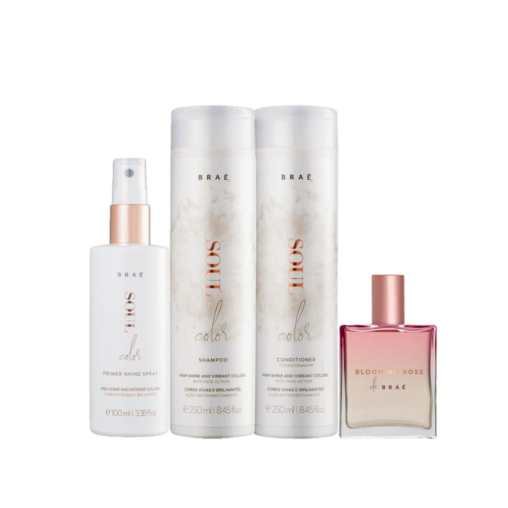 Kit Braé Soul Color Blooming Rose Prime Shine (4 produtos) | Shopee Brasil