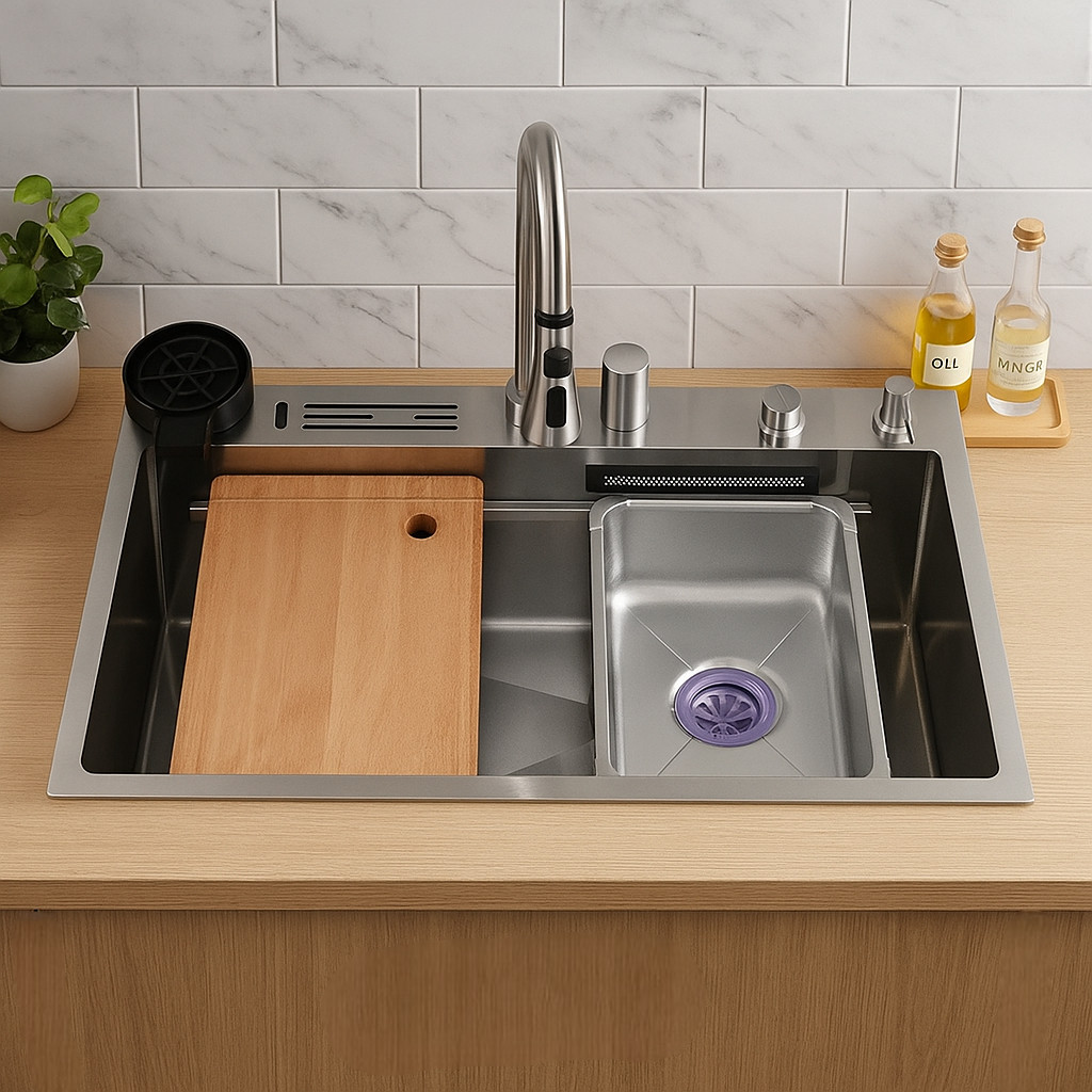 Cuba Pia Gourmet Multifuncional Inteligente Completa Acessórios Inox ...