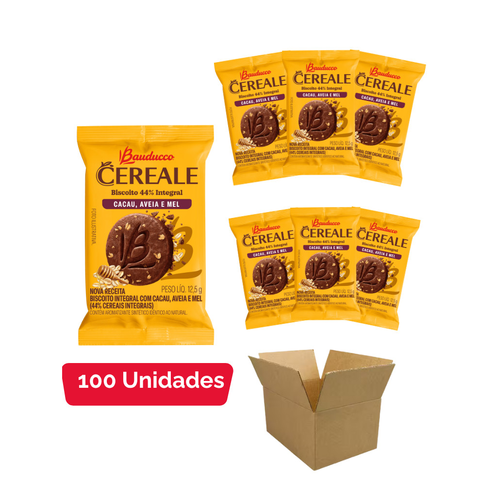 Kit Biscoito Careale Cacau Bauducco - 100 Unidades 12,5g | Shopee Brasil