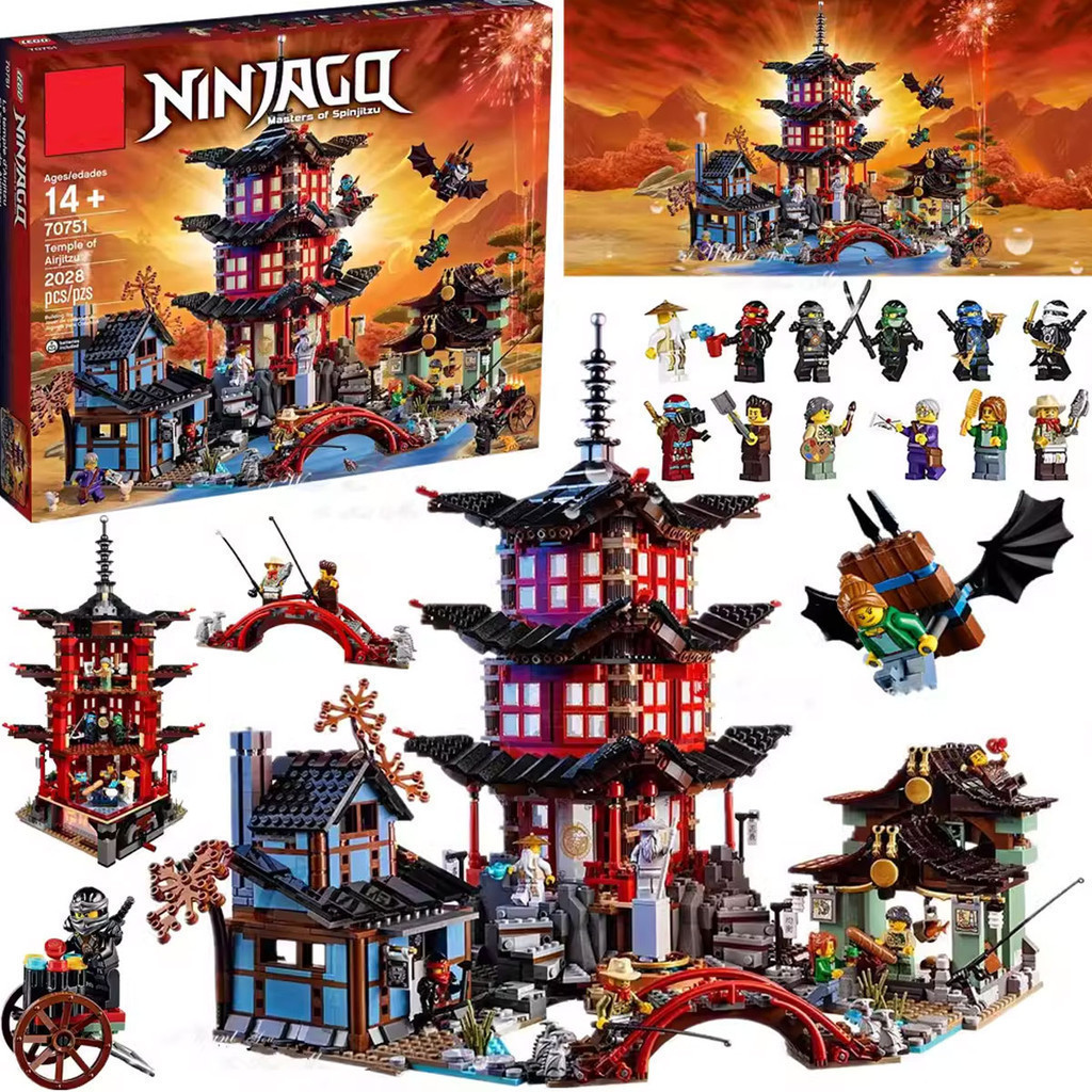 810 Peças Lego Ninjago Ninja Temple Set Building Blocks Brinquedos ...