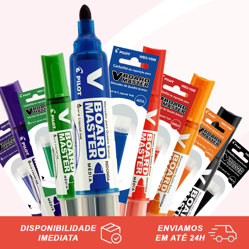 KIT PROMOCIONAL Marcador + Refil Canetão Pincel Para Quadro Branco WBMA ...