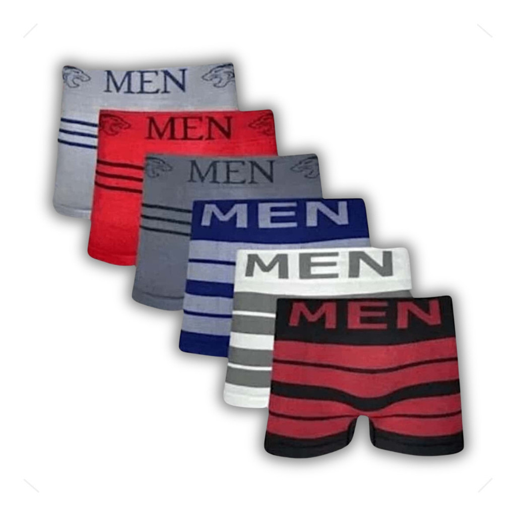 Kit 6 Cueca Box Masculina Microfibra Cueca Boxers | Shopee Brasil