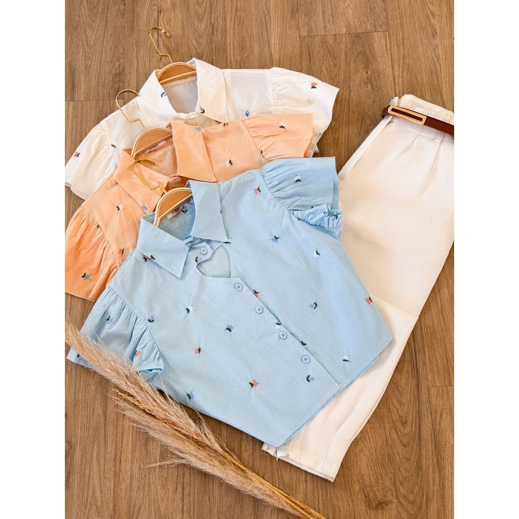 Blusa Linho Florzinhas Alice | Shopee Brasil