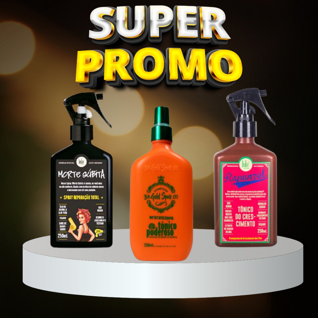 Conjunto 3 tônico poderoso gold spell, tônico rapunzel, tônico morte ...