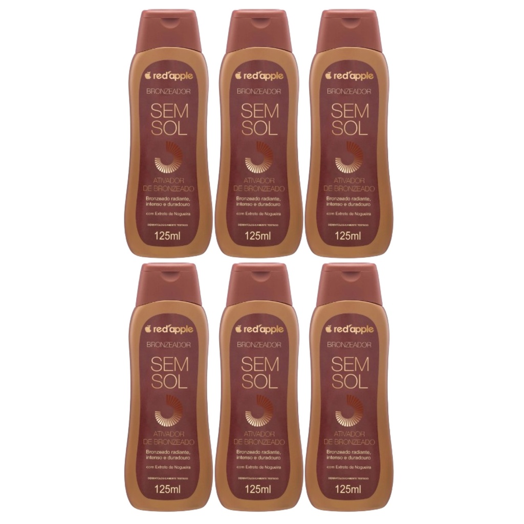 Kit 6 Bronzeador Sem Sol Autobronzeador 125Ml - Red Apple | Shopee Brasil