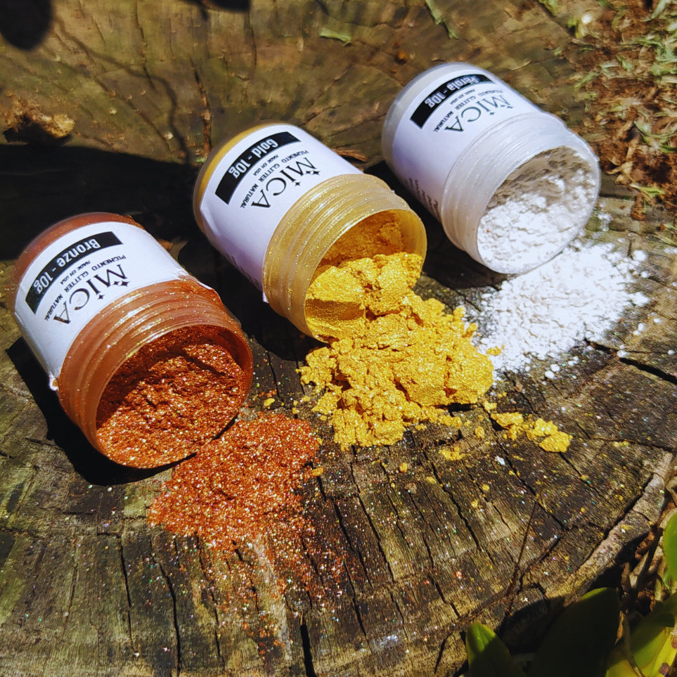 KIT MICA 30g (3 cores) Glitter em Pó Pigmento | Shopee Brasil