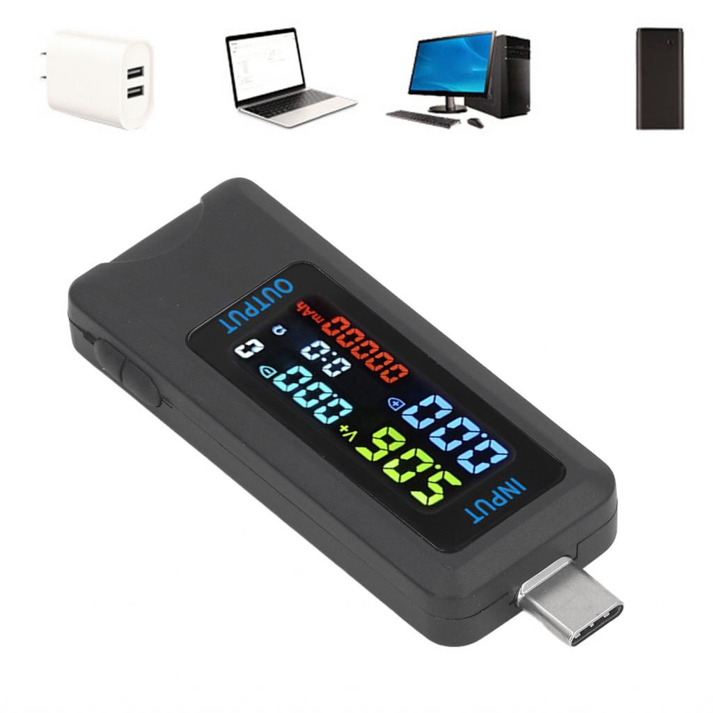 TYPE C Power Meter Bidirectional 0‑5A 0‑8A 5‑36V Voltage Current for ...