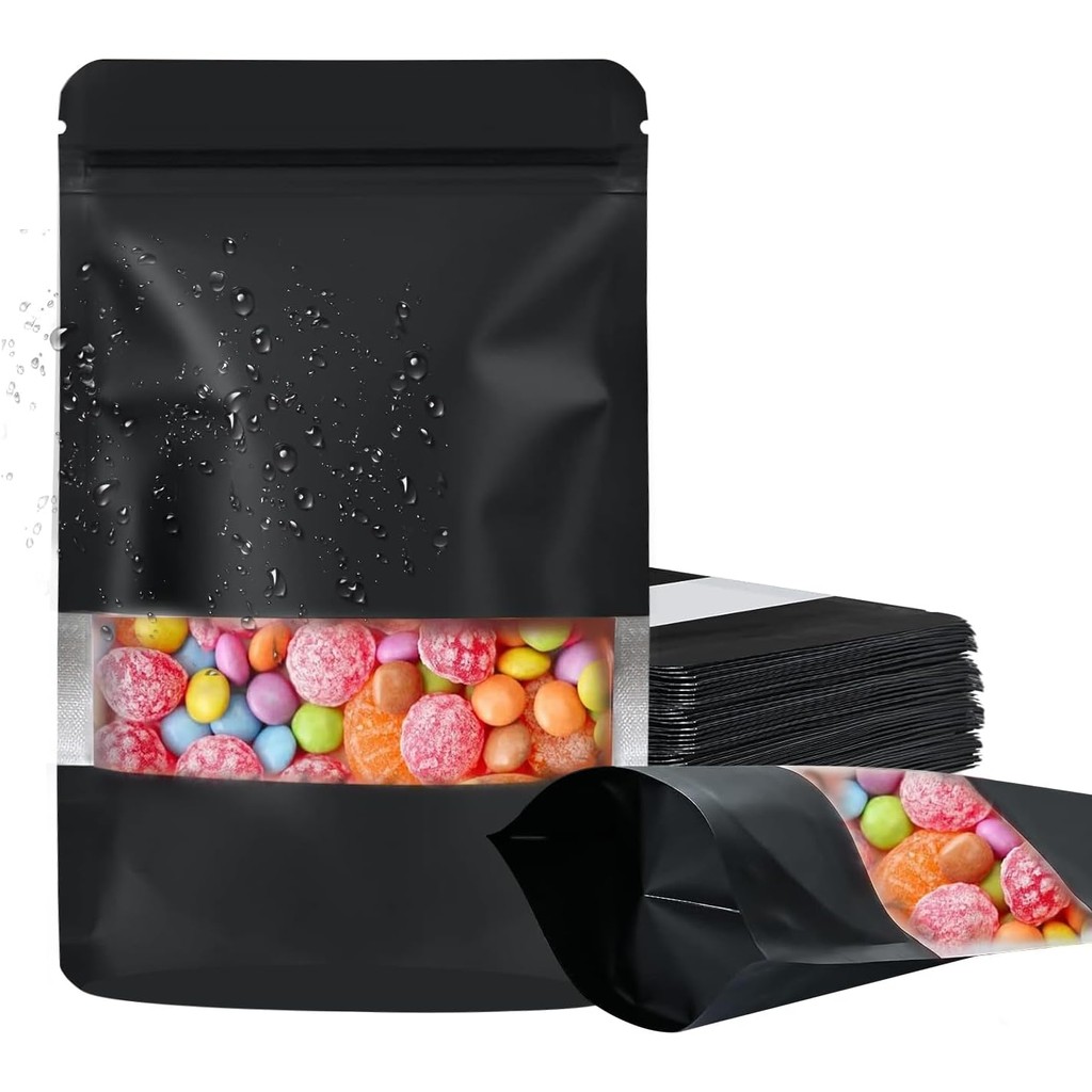 100 Pack ell Proof Bags, Resealable Food Storage Bags with Clear Window ...