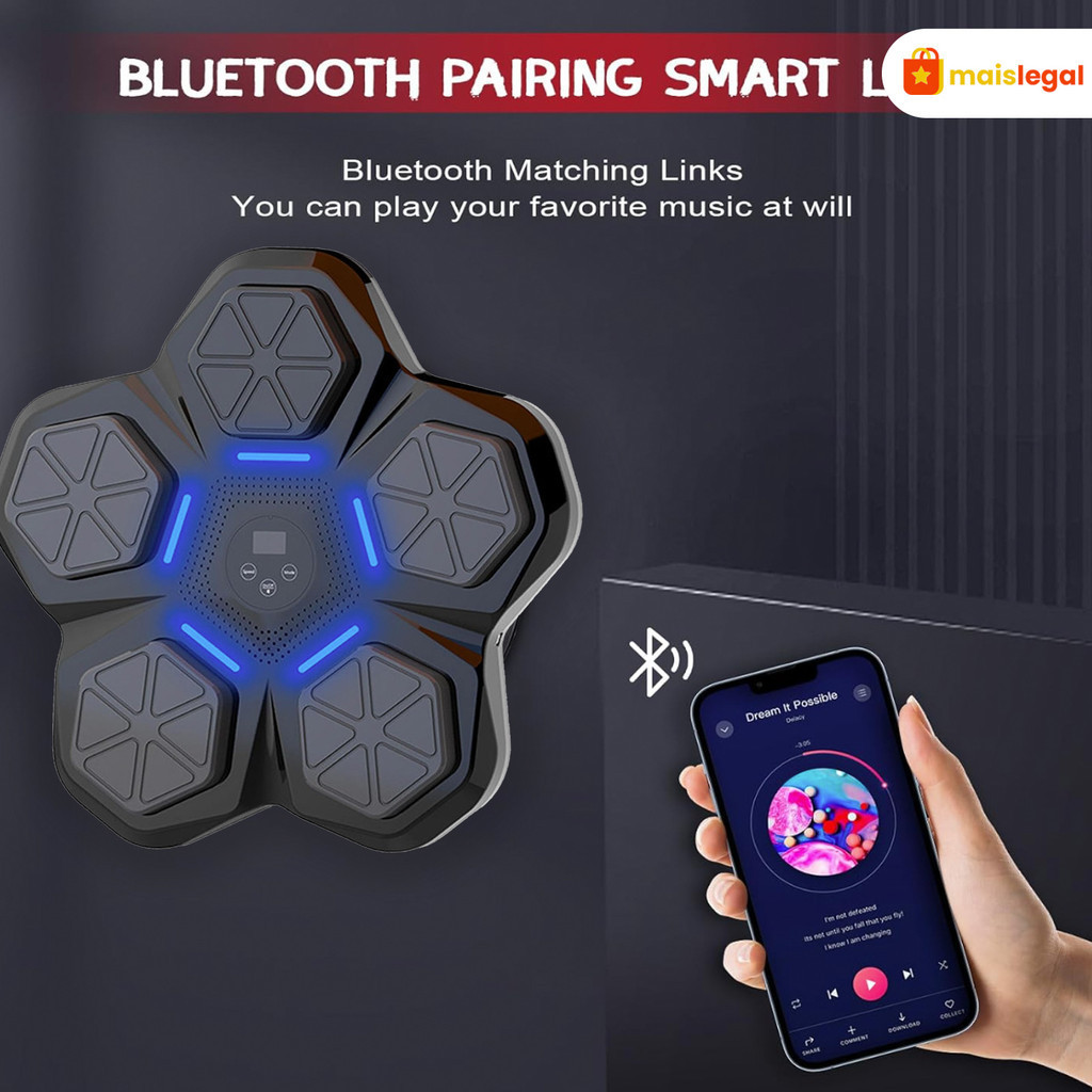 Bluetooth Máquina De Boxe Musical Acende No Ritmo Da Música Com Cabo ...