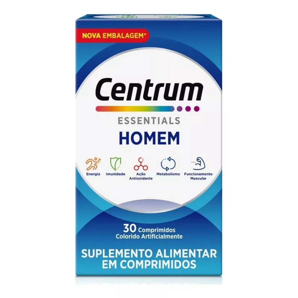 Centrum Essentials Homem Com 30 Comprimidos | Shopee Brasil