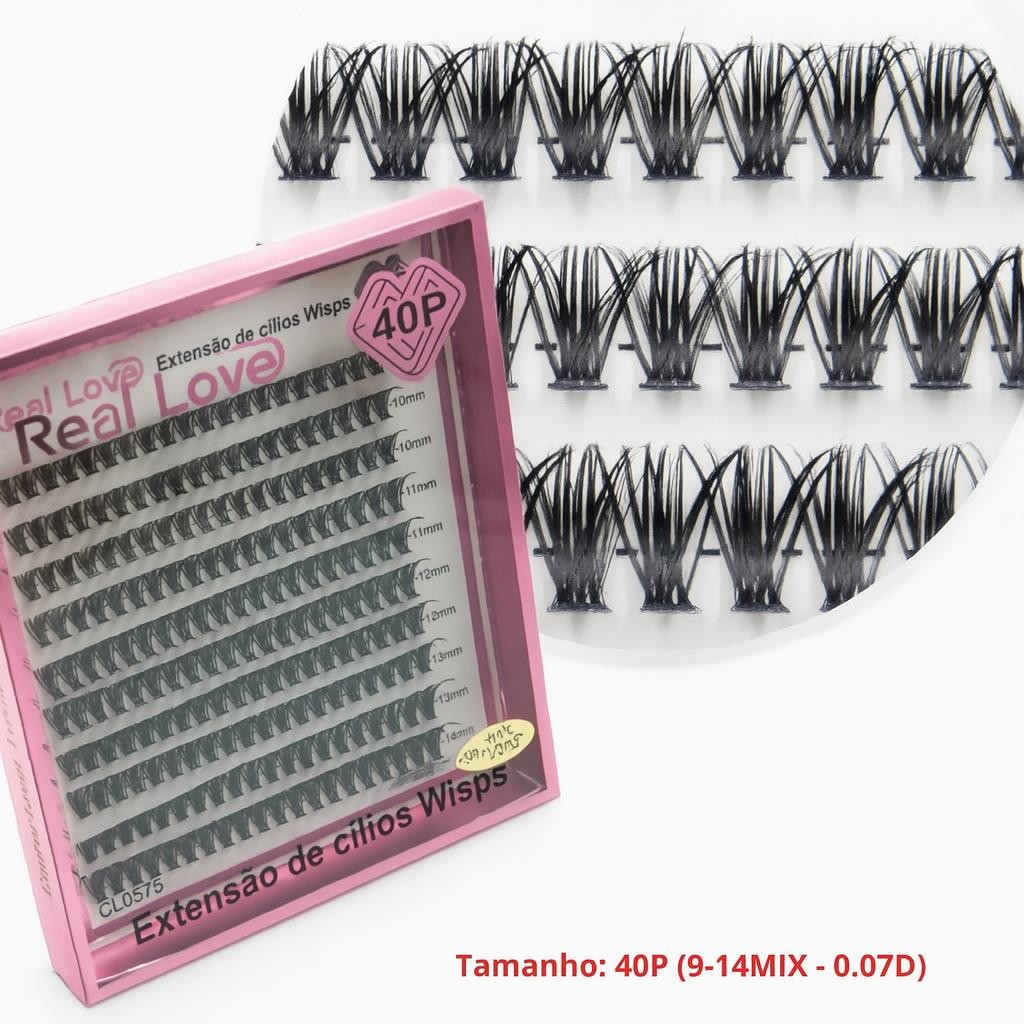 Cilios Fio A Fio Tufinhos Sem Nó Curvatura D 40P - Real Love | Shopee ...