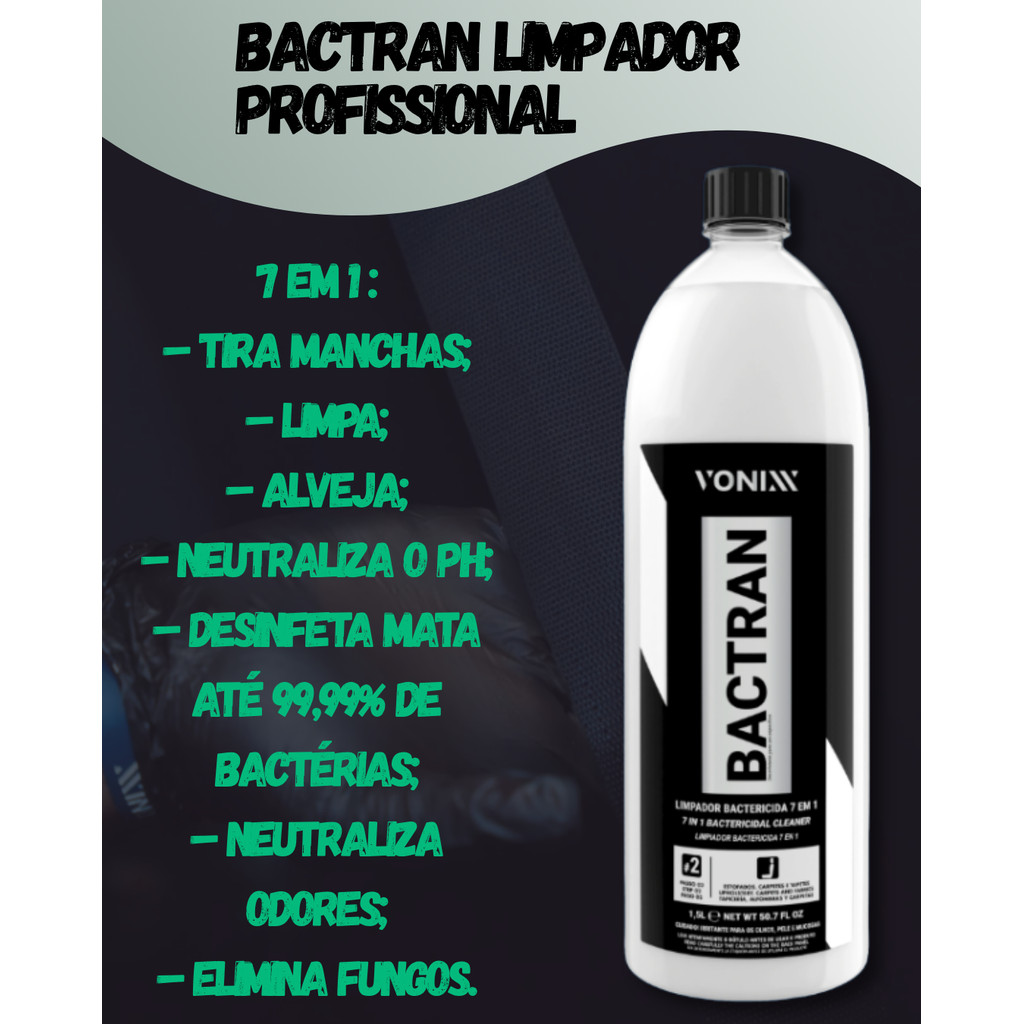Bactran Limpador Bactericida 7 Em 1 Estofados 1,5l Vonixx | Shopee Brasil