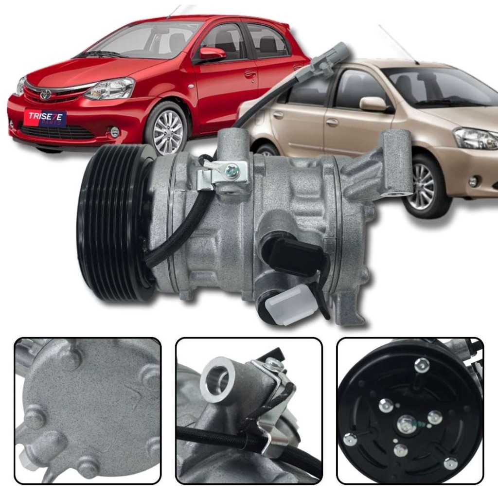 Compressor Modelo 10SR13C Toyota Etios 2012 Até 2017 - 12v Polia 7pk ...