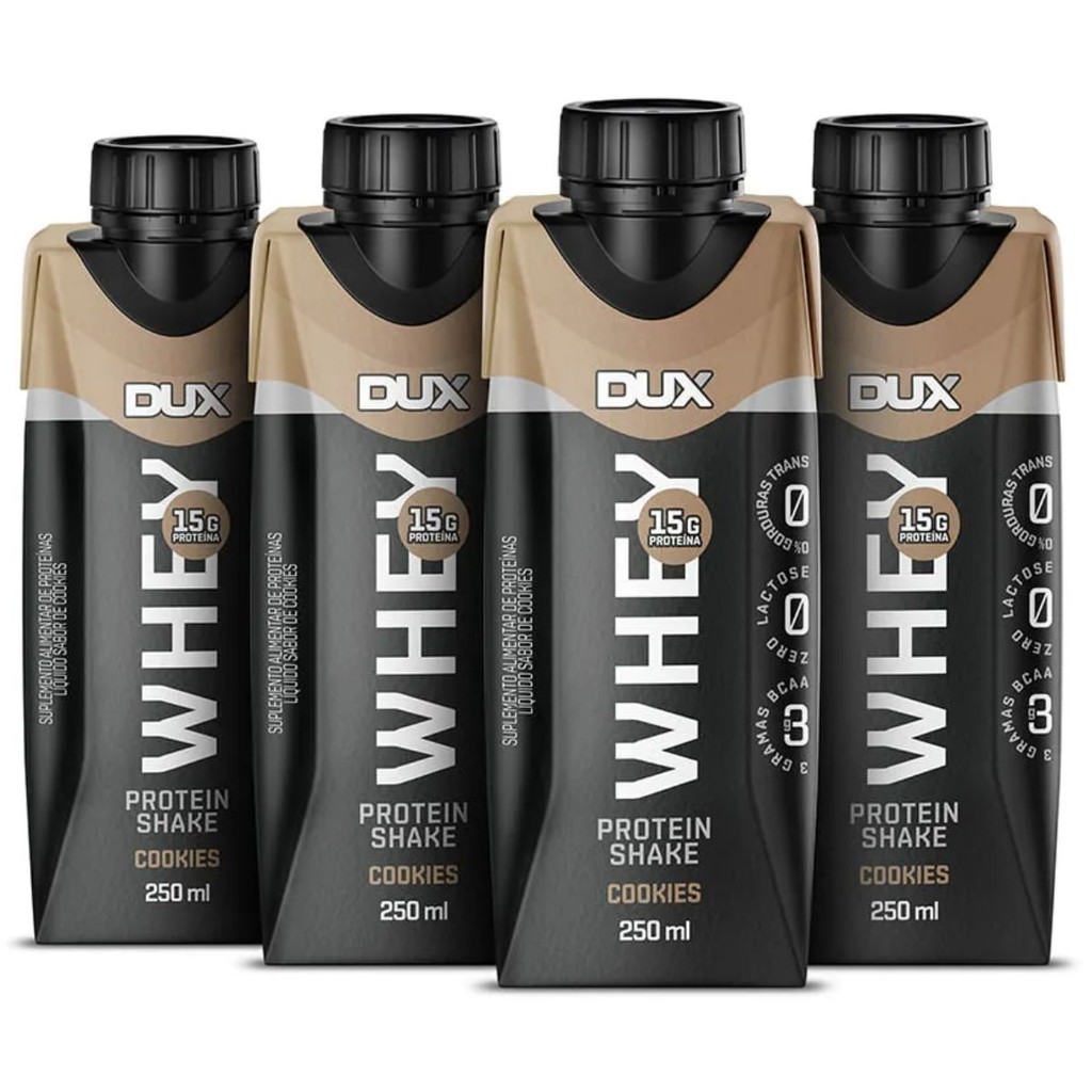 Kit 4x Whey Dux Shake Protein 250ml - Dux | Shopee Brasil