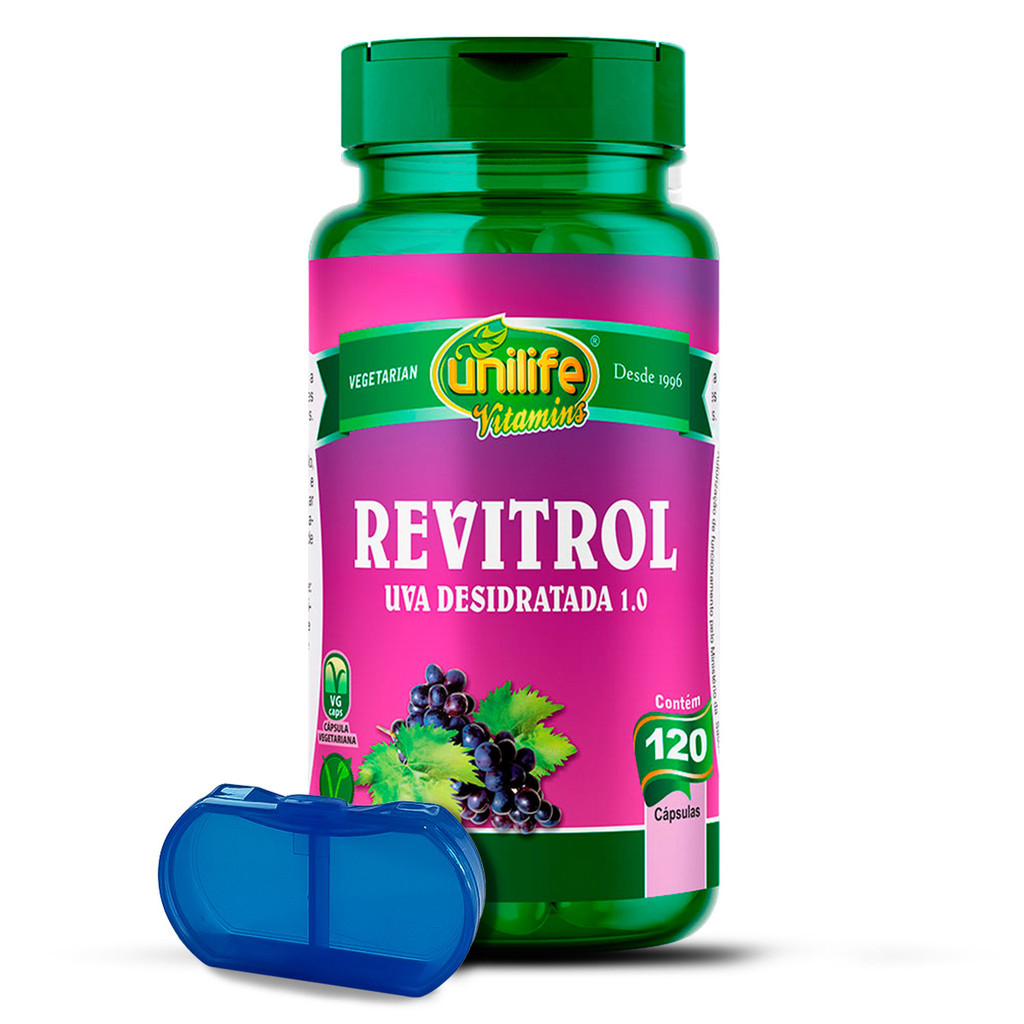 Revitrol 500mg Unilife Uva 120 Cápsulas + Porta Cápsulas | Shopee Brasil