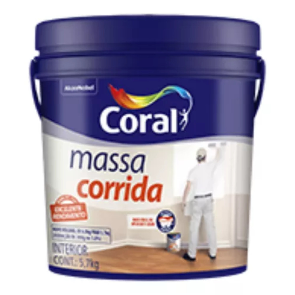 CORAL MASSA CORRIDA PVA BALDE 5,7KG | Shopee Brasil