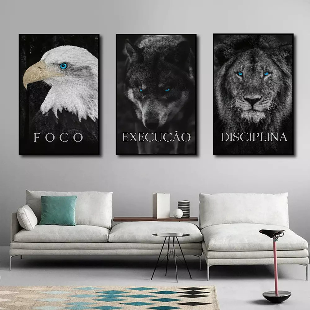 Quadros Decorativos Juggernaut Focus Execution Lion Eagle Wolf Leader ...