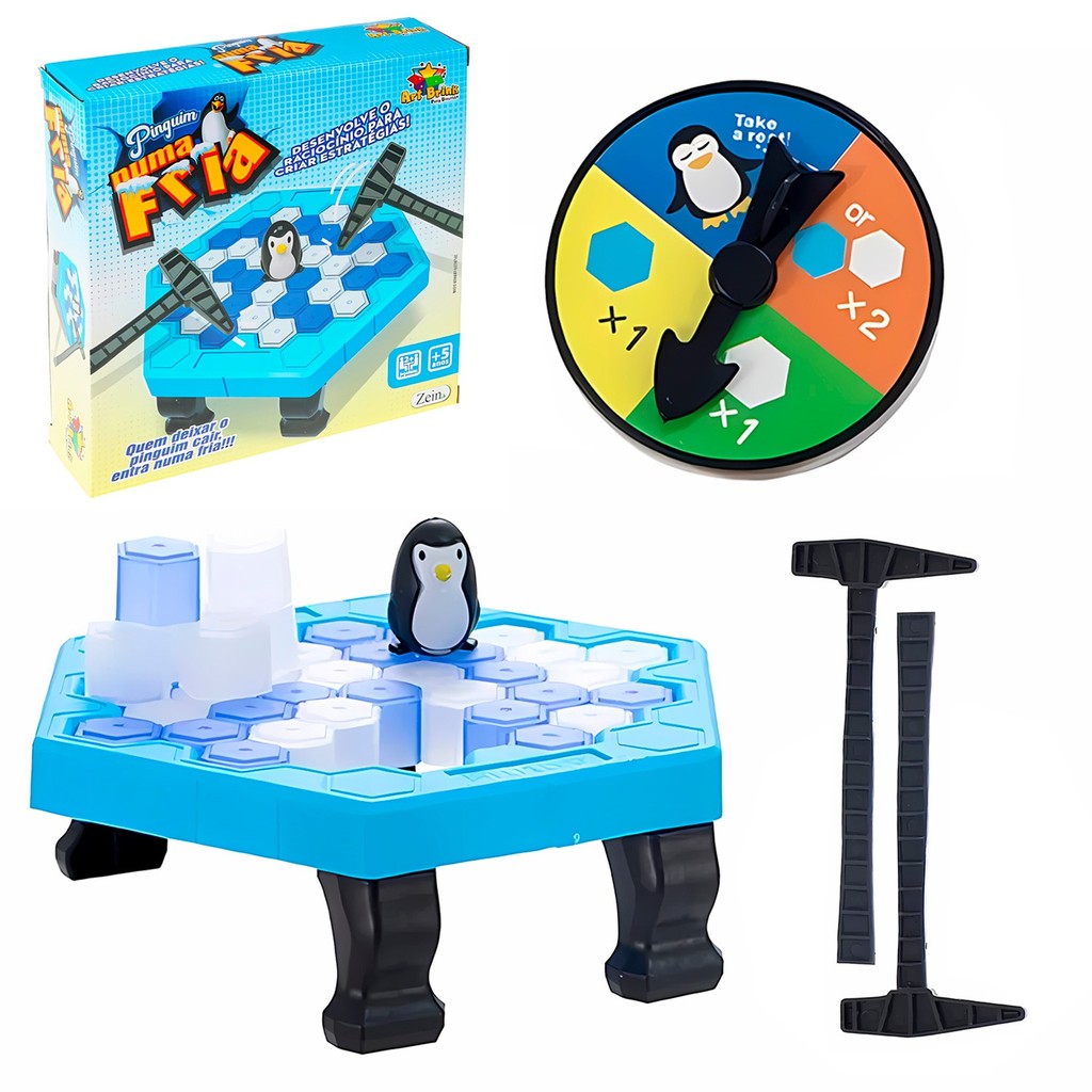 Brinquedo Jogo Infantil Quebra Gelo Pinguim Armadilha Numa Fria Para ...