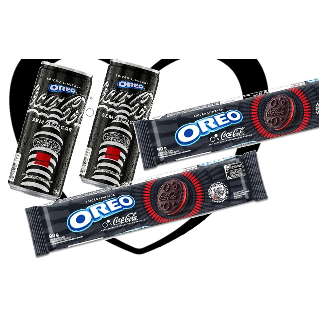 Kit 2 Coca-cola Oreo + 2 Biscoito 90g Lata Coca Cola Sabor Fizzy Cookie ...