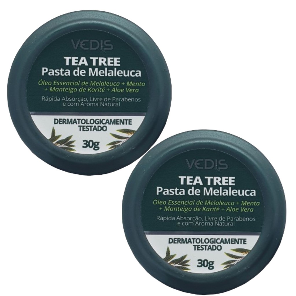 Kit 2 Pasta De Melaleuca Tea Tree Antisséptico 30G - Vedis | Shopee Brasil