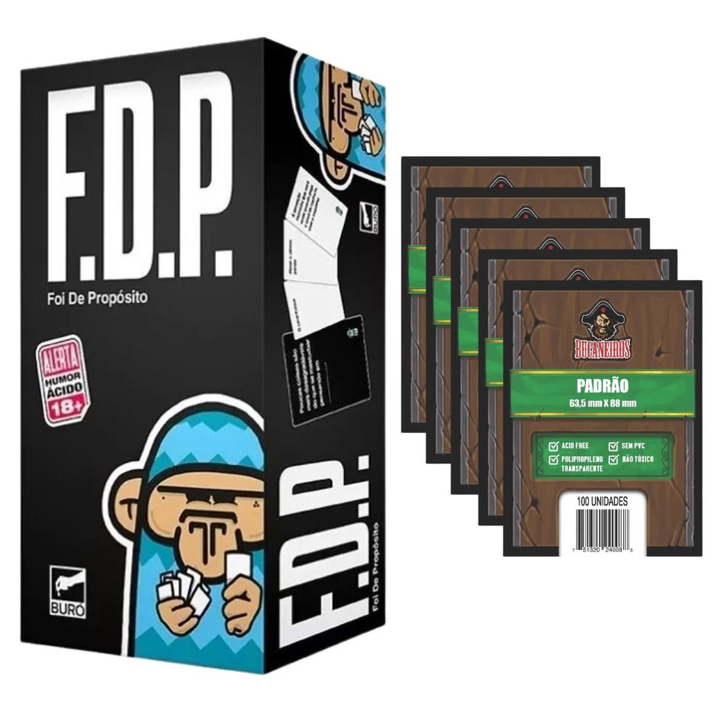 Kit Jogo FDP Foi De Propósito Buró + 500 Sleeves Padrão Bucaneiros ...