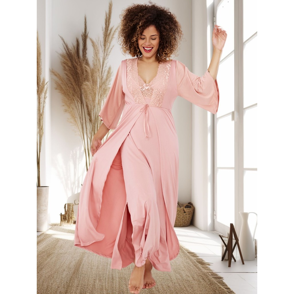 Robe Longo Luxo Noite Renda Hobe | Shopee Brasil