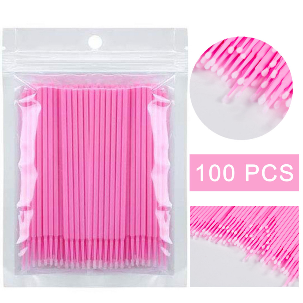 KIT 100 Microbrush Cotonete Alongamento Fio a Fio Cíliosliligirl | Shopee Brasil