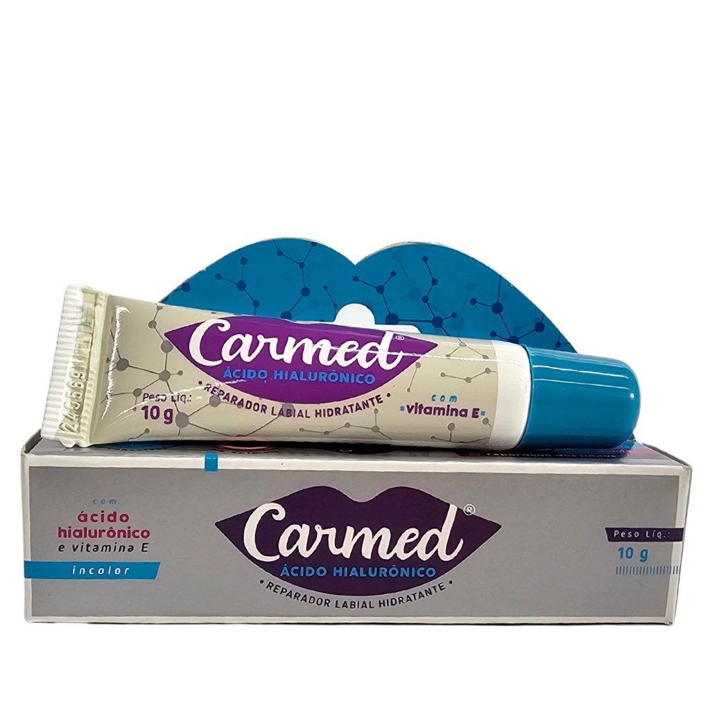 Reparador Labial Hidratante Ácido Hialurônico e Vitamina E Incolor Carmed Cimed 10g | Shopee Brasil