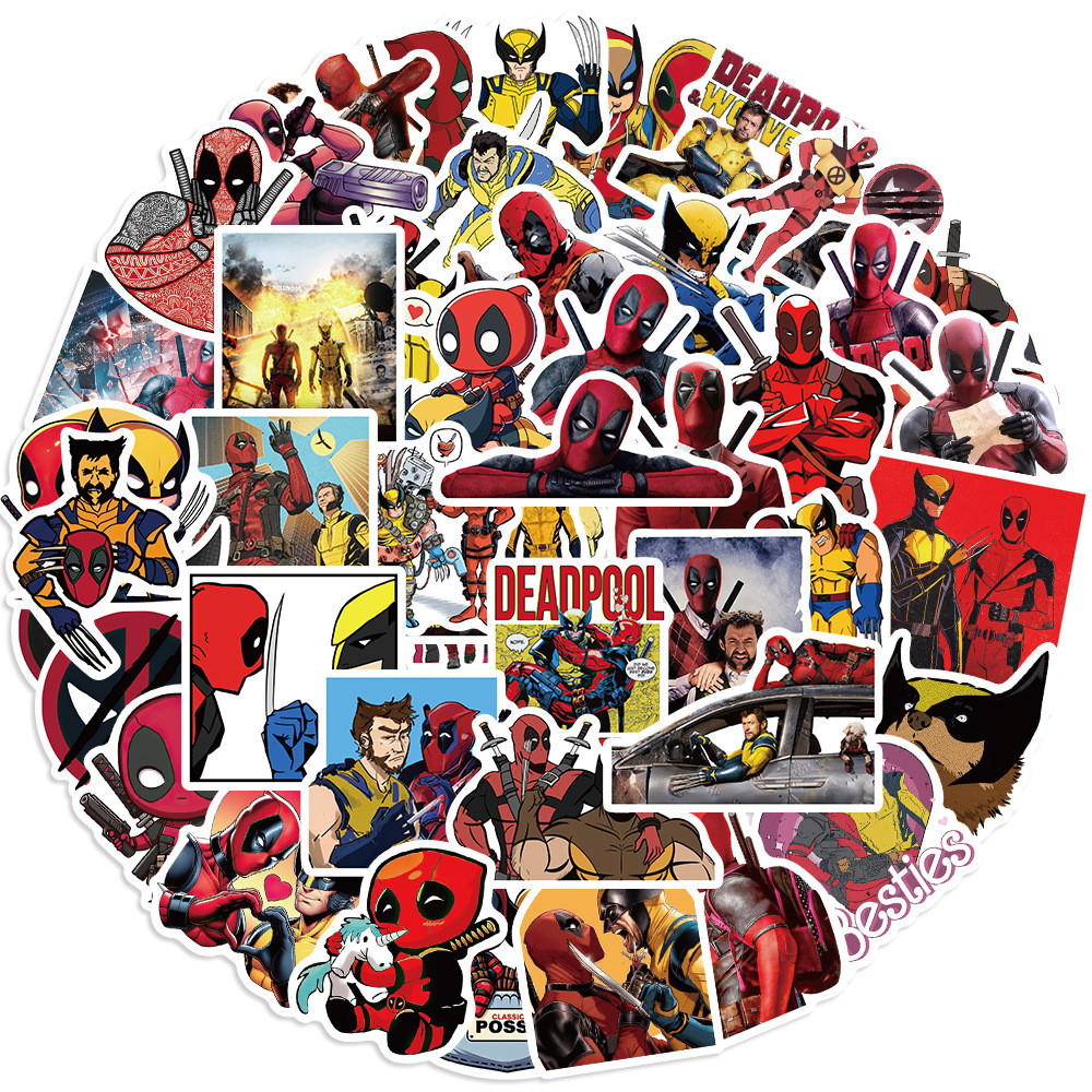 50PCS Movie Deadpool & Wolverine Graffiti Stickers Para Decalques De ...