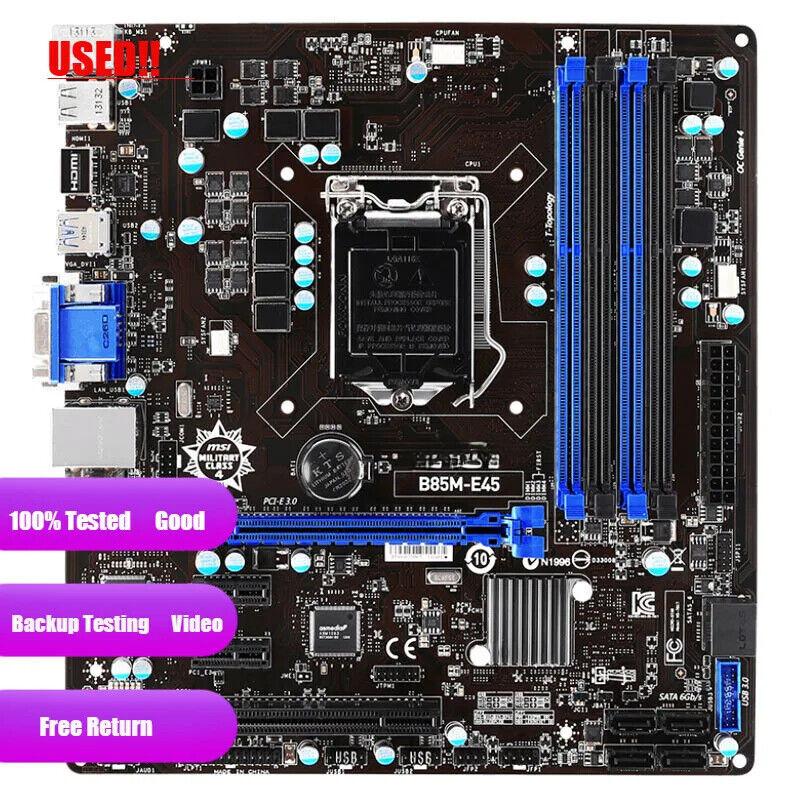 Para-HI ~ Esta É Usada Placa-Mãe B85M-E45 DDR3 32G LGA 1150 Micro-ATX | Shopee Brasil