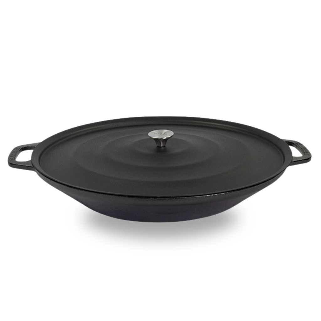 Panela Tacho De Ferro Fundido 44cm Com Tampa De Alumínio | Shopee Brasil