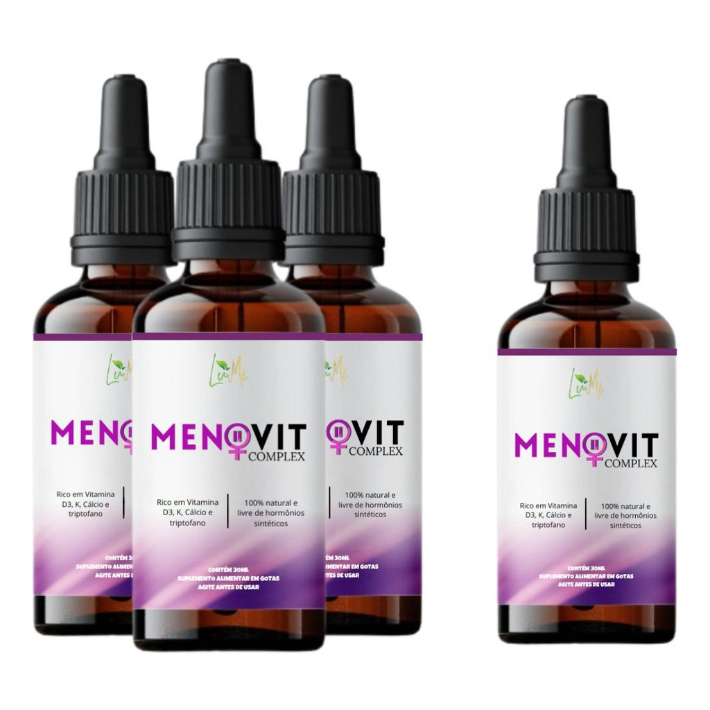 4 Frascos Menovit Complex 100% Natural E Seguro Pra 120 Dias | Shopee ...