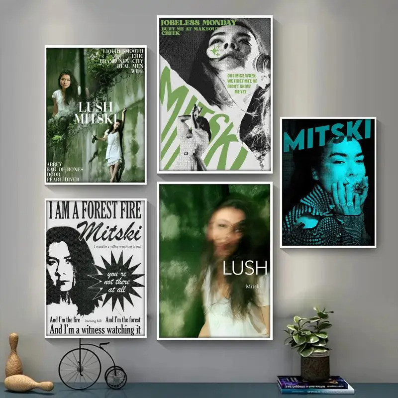 Cantor Mitski Retro Poster Adesivos DIY Sala Bar Café Decoração De ...