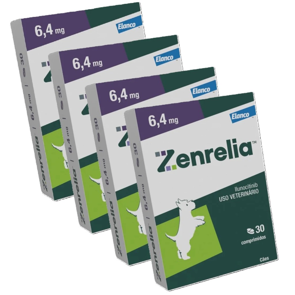 Kit 4 Zenrelia 6,4mg Dermatológico Elanco para Cães - 30 Comprimidos ...