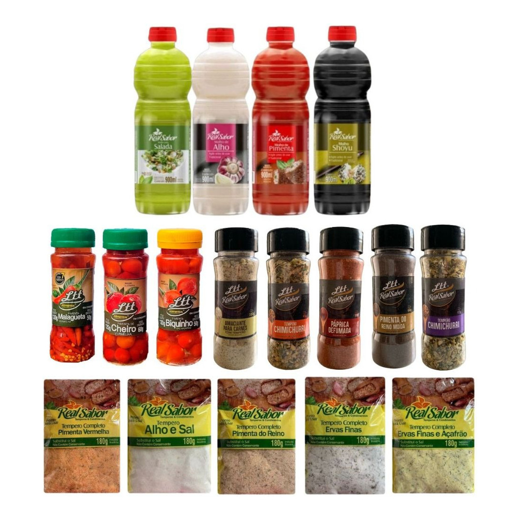 Kit Temperos Molhos Completo Pote E Condimento Ltt Alimentos | Shopee ...
