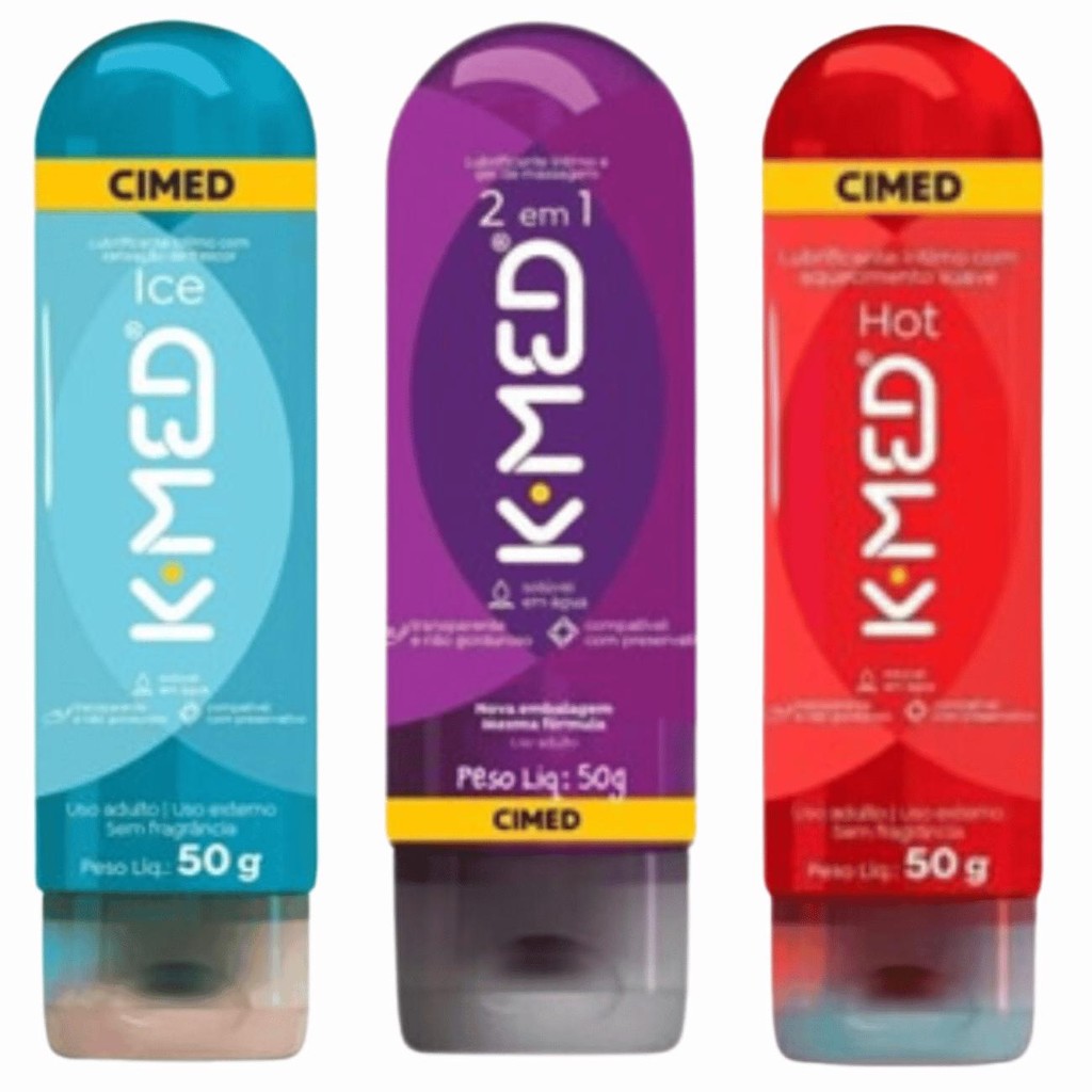 Kit 3 Lubrificantes K-med Hot, Ice e 2 em 1 Cimed 50g | Shopee Brasil