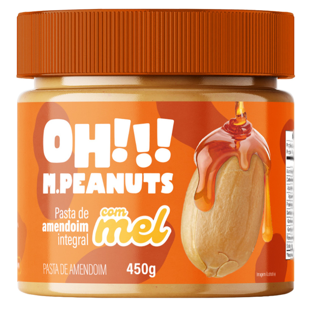 Pasta de Amendoim Crocante com Mel Integral 450g Minamel Oh Peanuts ...