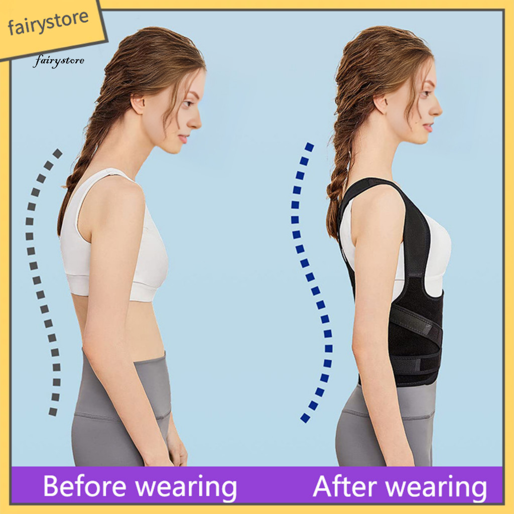 Upper and Lower Back Support Brace Spinal Corrector with Rods ...