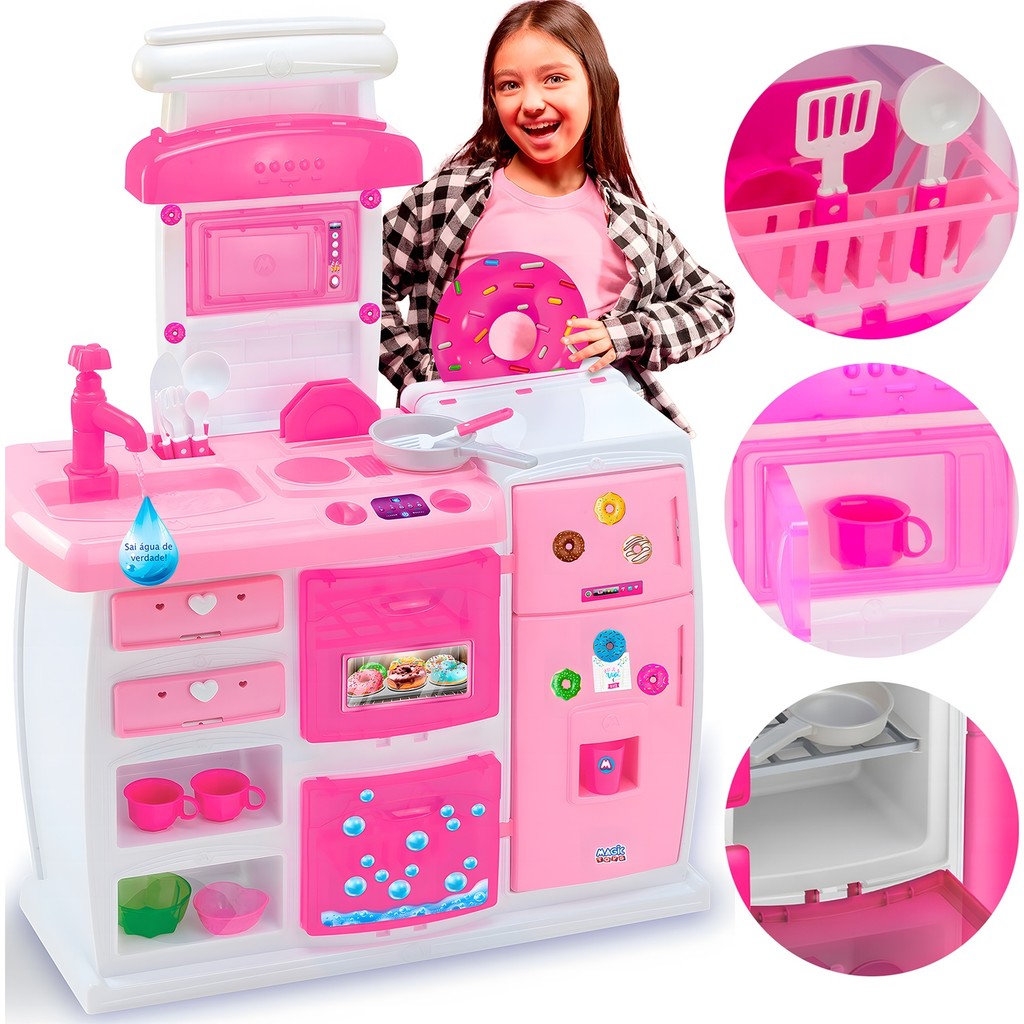 Doce Cozinha Magic Infantil Com 19 Acessórios Comidinha De Brinquedo - Magic Toys | Shopee Brasil