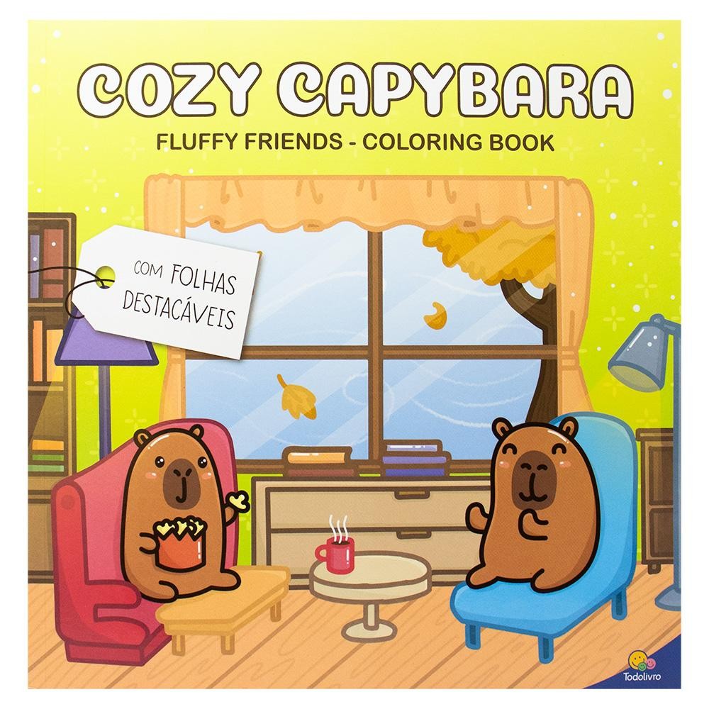 Fluffy Friends - Coloring Book: Cozy Capybara | Shopee Brasil