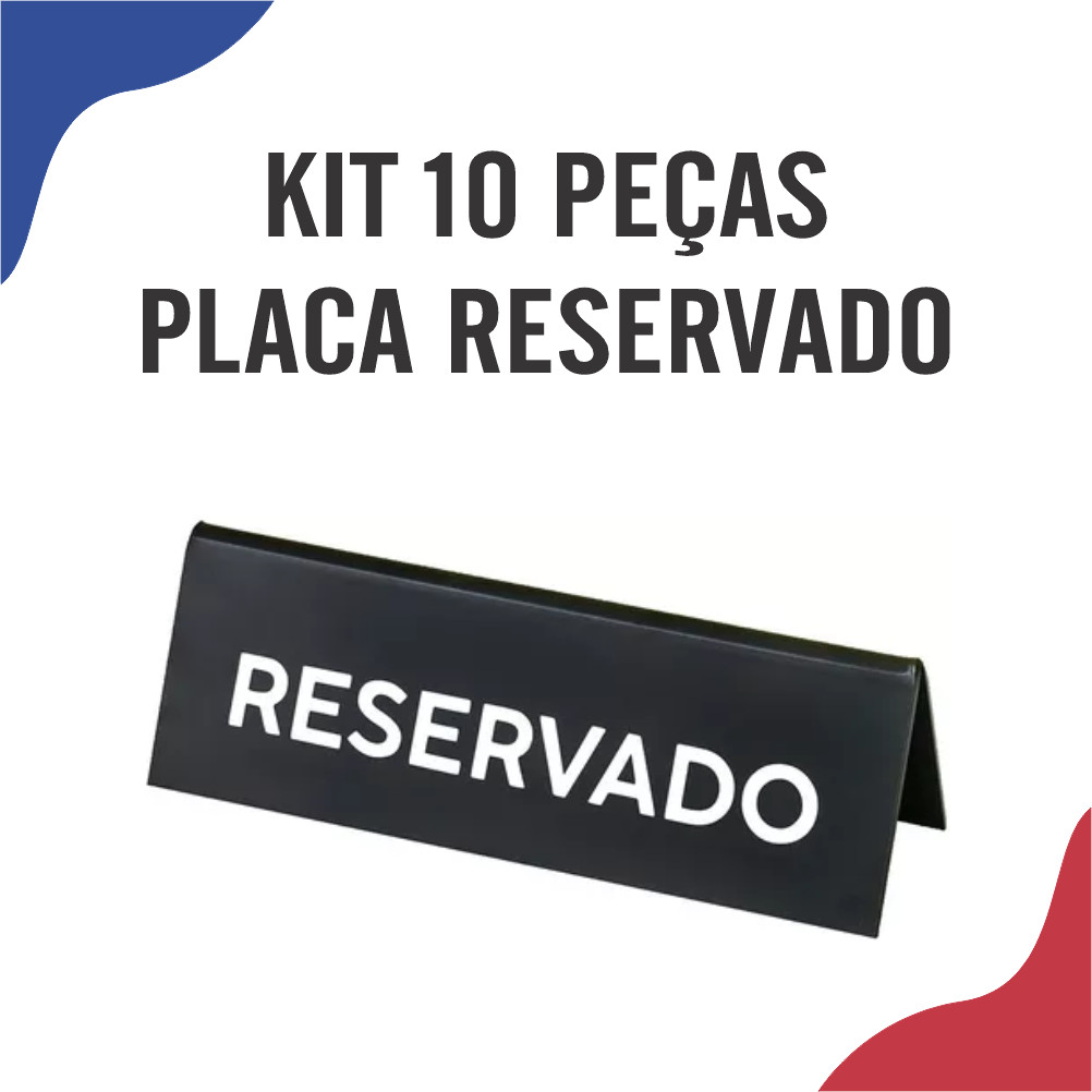 Kit 10 Placas de Reservado Para Mesa Festas Eventos Restaurantes ...